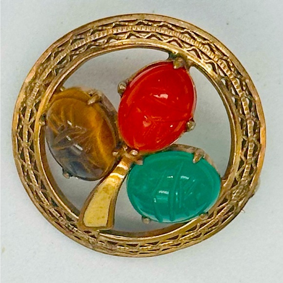 Jewelry | Vintage Wre 12k Gold Filled Scarab Brooch Pin 6s Egyptian ...
